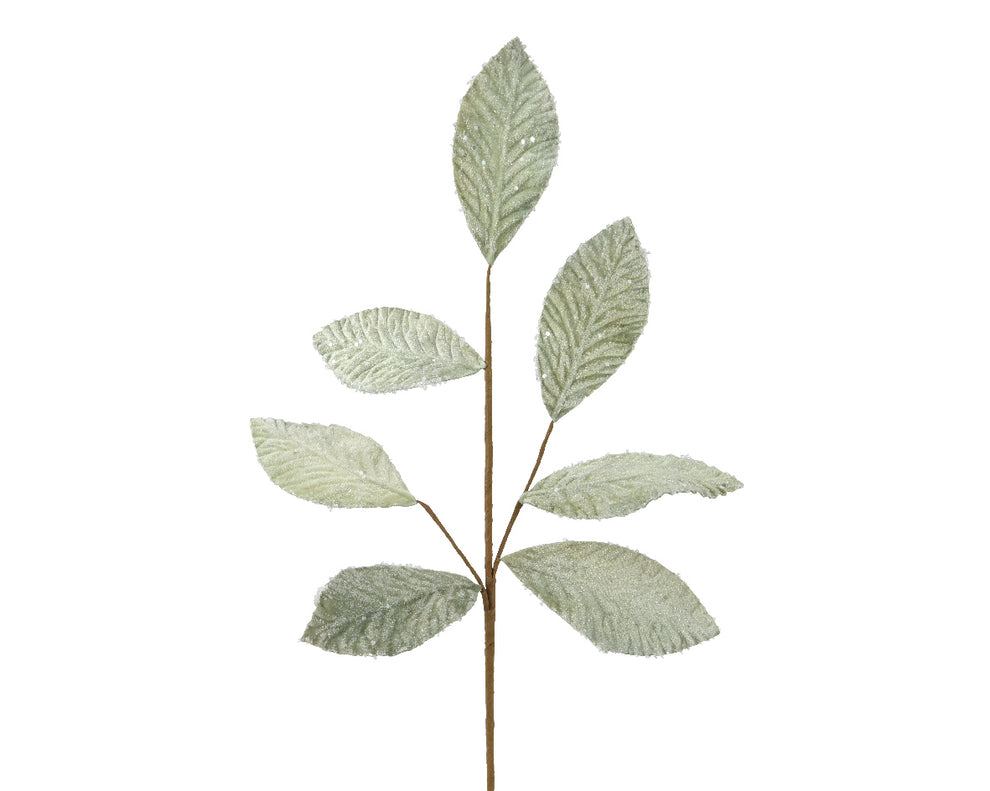 Frosted Green Leaf Spray - 6pcs – The Christmas Decorators (Franchising ...